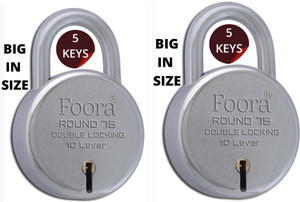 Foora Round 75mm Big Size Lock with 5 Keys Each,Double Locking, 10 ...