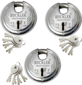 BUCKLER Iron-Steel 75MM, 7 Levers with 4 Keys,Go-Down,Main Gate,Main ...