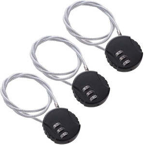 Cheston Black Steel Cable Combination Padlock - Secure Password Locks ...