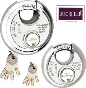 BUCKLER Stainless Steel Shutter lock,Main Gate,Office, Godown,90MM-14 ...