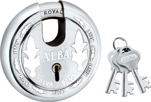 ALBA Royal Shutter 3 Milled Keys Padlock with Rust Proof Mechanism Lock ...