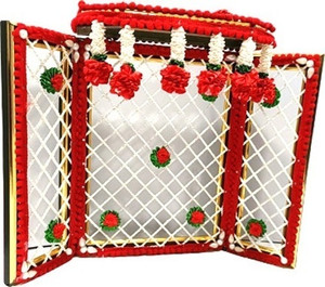 Dev Samagri Lord Krishna Wooden Phool Bangla Vrindavan Style-(Large ...