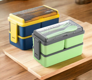 Classy Combo Of 2 Lunch Box With Spoon Fork (Pack Of 2) 3 Containers ...