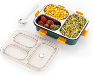 Flipkart.com | ACTIONWARE Stainless Steel Lunch Box with Spoon- 3 ...