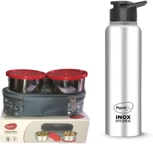 Flipkart.com | Pigeon FRESH MEAL LUNCH BOX AND INOX HYDRA CURVE BOTTLE ...