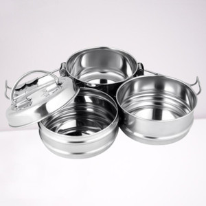 Flipkart.com | Ambit stainless steel tiffin box 3 silver -1200 ml_024 3 ...