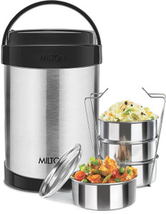 Flipkart.com | MILTON Royal 4 Insulated Tiffin Box, 600 ml Each, Silver ...