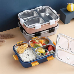 Flipkart.com | Design Studio Leak Proof 3 Compartment Stainless Steel ...