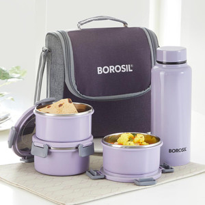 Flipkart.com | BOROSIL Glory Lavender Microwavable Lunchbox, 3pc (280ml ...