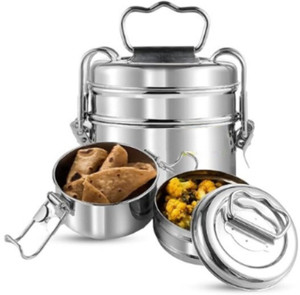 Flipkart.com | KARVA GROUP Stainless Steel Clipper 2 Containers Lunch Box