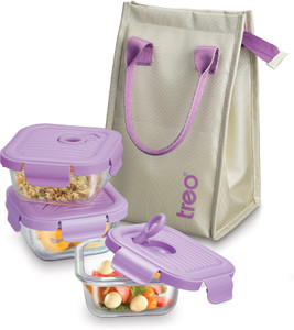 Flipkart.com | TREO Lumino Fresh Square Borosilicate Glass Tiffin Box ...