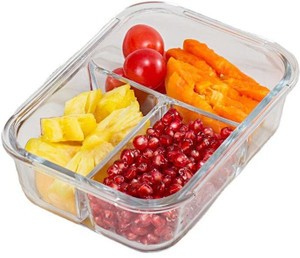 Flipkart.com | TINSUHG Glass Jumbo Lunch Box, 1 Litre, Transparent ...