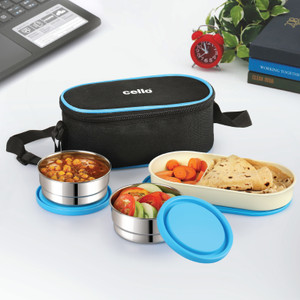 Flipkart.com | cello Exe Stainless Steel , Blue 3 Containers Stainless ...