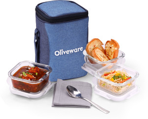 Flipkart.com | Oliveware Eathen Glass Lunch Box | Dishwasher safe ...