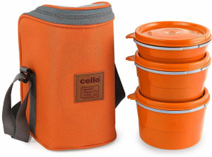 Flipkart.com | cello Exclusive Hot Wave (Orange) 3 Containers Stainless ...