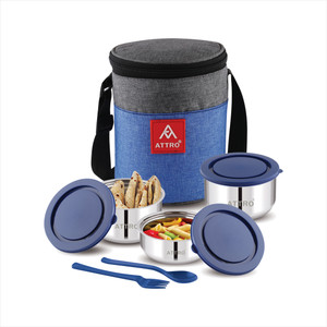 Flipkart.com | ATTRO Fresho Stainless Steel Double Wall Lunch Pack ...