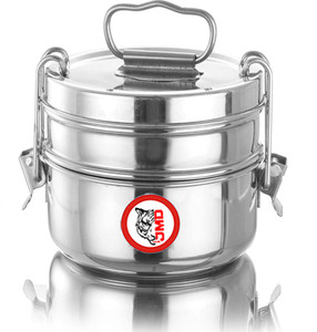 Flipkart.com | JMD AKHIL Stainless Steel Food Pack Round Tiffin Box 2 ...