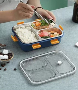 Flipkart.com | ECAPT Leak Proof 3 Compartment Stainless Steel Lunch ...