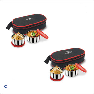 Flipkart.com | CrossPan Combo Freshmeal, Colour Red 2 Containers Lunch ...