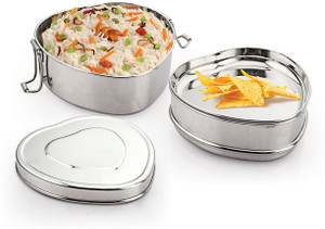 Flipkart.com | DIAMOND Heart Shape Double Decker & Plate Lunch Box with ...