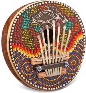 Sarveda 7-Key Kalimba | Coconut Shell | Tortoise Painted Lyre ...