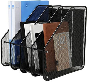 veni mall 4-Slot Mesh Metal Magazines File Desk File Rack Table Top ...
