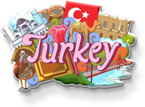NIVARAPRINT Turkey Country Theme Souvenir Wooden Fridge Magnet for ...