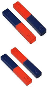 BM RETAIL 4 pcs Bar Magnet Physics Experiment Tool Red Blue Painted N/S ...