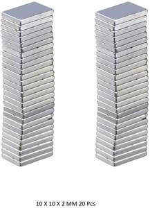 BM RETAIL 20 Piece Silver Ractangle Button Magnet(10 X 10 X 2 MM)Use As ...