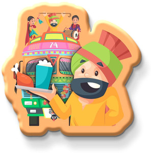 Nio Prints Indian State Theme Souvenir Wooden Fridge Magnet for ...