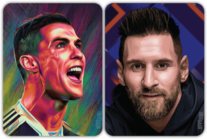 Gangaur Enterprises Ronaldo & Messi Fridge Magnet- Fridge Magnet Pack ...