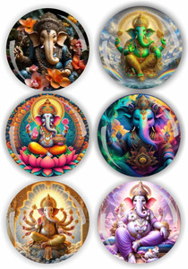 RANGOLI 35mm Cute Ganesha 3D Glass Fridge Magnets for Home Decoration ...