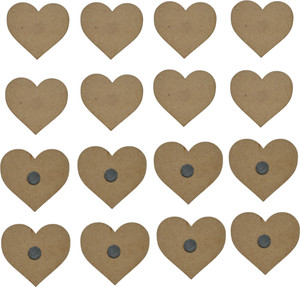 Maitri Set of 20 (2.5 Inch) Heart Shape Plain MDF Shaped Magnets with ...