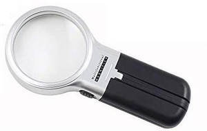Hoaxer High-Powered Folding Magnifier Glass with LED Lights Stand 3X ...