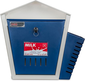 D n S Milk Box With Newspaper Holder Blue With Lock | Wall Mounted ...