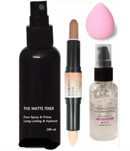 siksik fixer + contour stick + primer + puff - Price in India, Buy ...