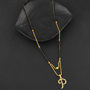 JETWAL P Name Pendant Diamond Attached Alphabet Word P Locket with 18 ...