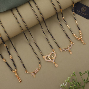 brado jewellery Pack of 5 Gold Plated Mangalsutra for Women Alloy ...