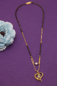 Twillet Heart Pearl Letter Name R Ruby Alphabet Alloy Mangalsutra Price ...