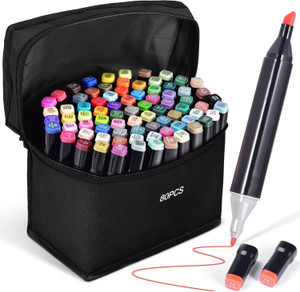 Flipkart.com | KDZONE 80 Pc Dual Tip Alcohol Marker Pen, 80 Colors Art ...