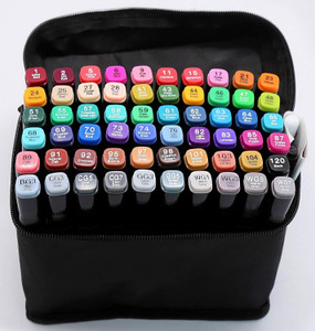 Flipkart.com | SHRIYEI Dual Tip Art Markers-60 60 PCS Bullet and ...