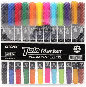 Flipkart.com | GXIN Permanent Twin Marker, Fine & Extra Fine Art Marker ...