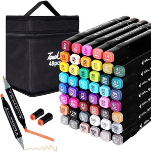 Flipkart.com | Mira Farmcraft 48 Colors Dual Tip Art Markers with ...