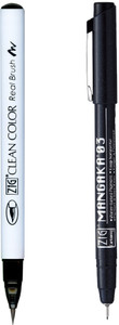 Flipkart.com | Zig CARTOONIST MANGAKA FINELINER PEN 03 & REAL BRUSH PEN ...