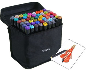 Flipkart.com | Honch 48 PCS Markers Dual Tips Permanent Art Markers Pen ...