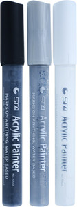 Flipkart.com | Adoere Acrylic marker Silver,White,Black Acrylic Painter ...