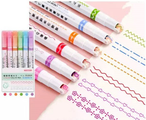 UrbanPop Linear curve pen for kids for drawing, doodling and stamping ...