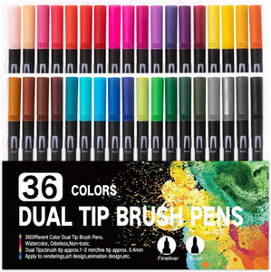 Flipkart.com | KRYTONE Dual Markers Brush Pens, 36 Fine Point Art ...