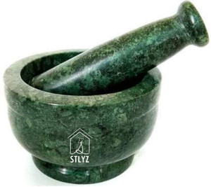 STLYZ Green Marble Granite Imam Dasta, Mortar and Pestle Set, Ohkli ...