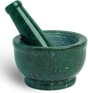 JustBYou Green Mortar and Pestle Set as Natural Stone Spice, Medicine 4 ...